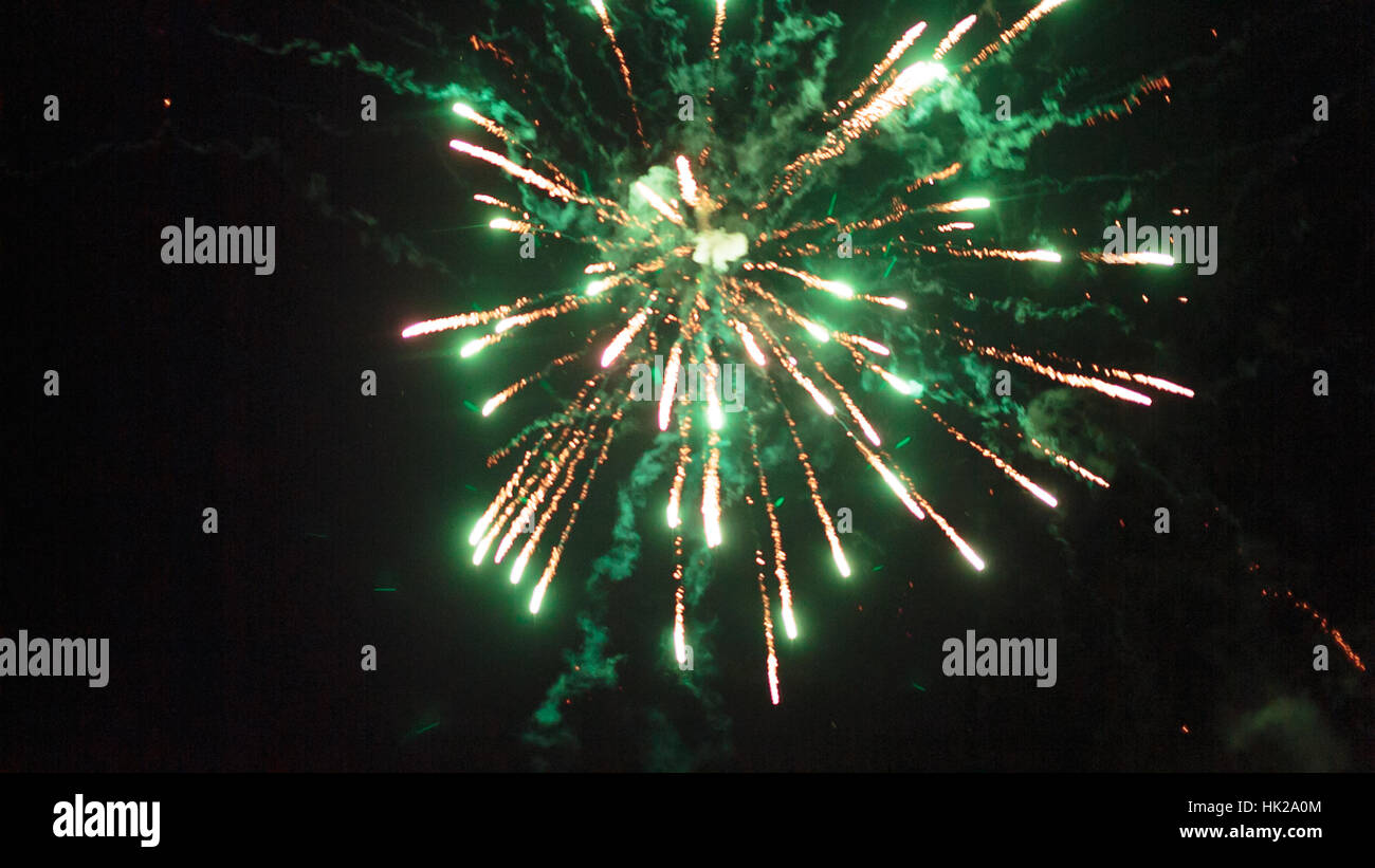 powerful fireworks in the night sky Stock Photo - Alamy