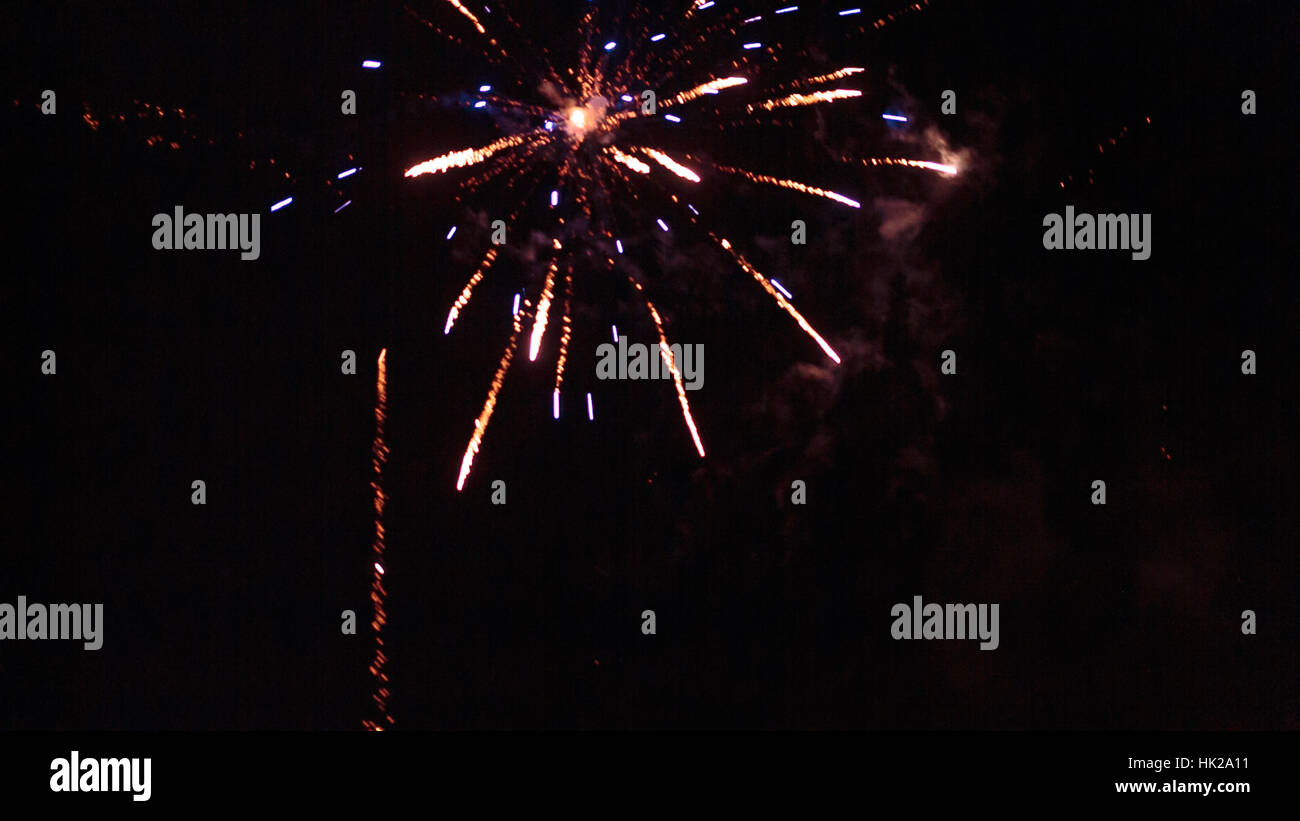 powerful fireworks in the night sky Stock Photo - Alamy