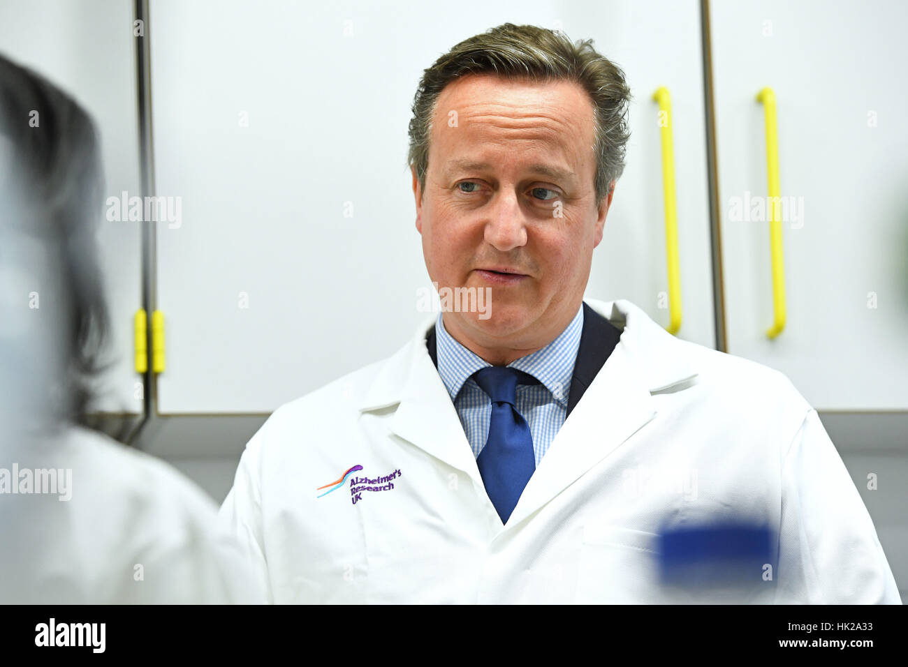 David Cameron during a tour of the Cambridge Drug Discovery Institute ...