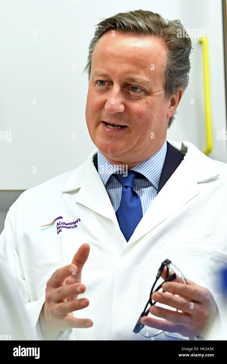 David Cameron during a tour of the Cambridge Drug Discovery Institute ...