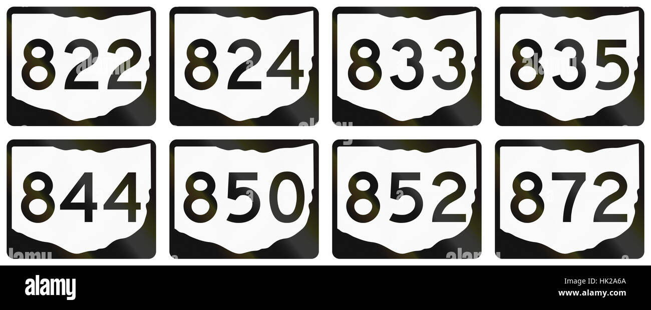 Collection of Ohio Route shields used in the United States Stock Photo ...