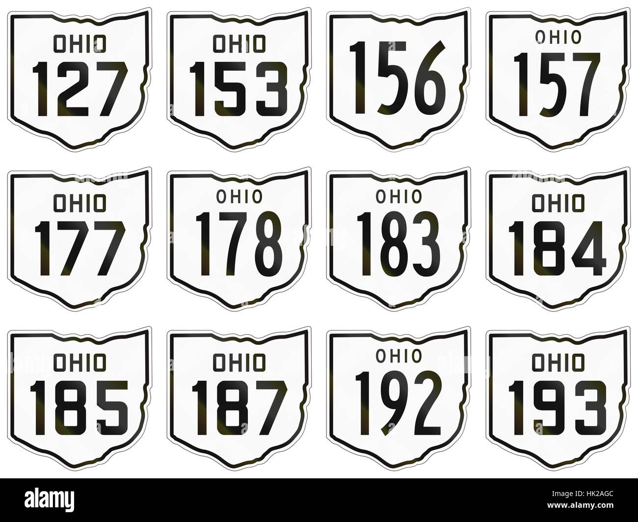 Collection of historic Ohio Route shields used in the United States ...