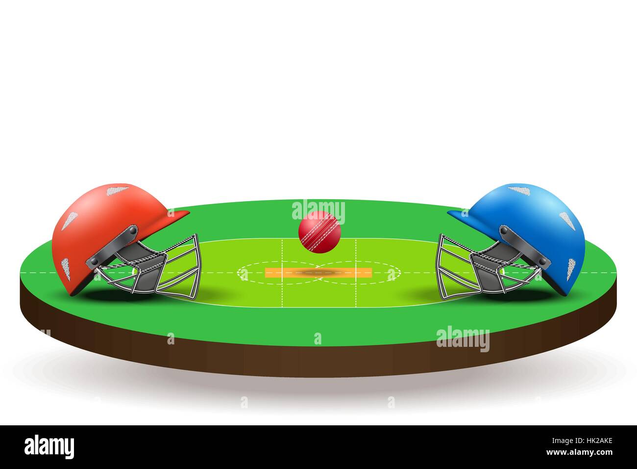 Cricket stadium vector field ball Stock Vector Images - Alamy