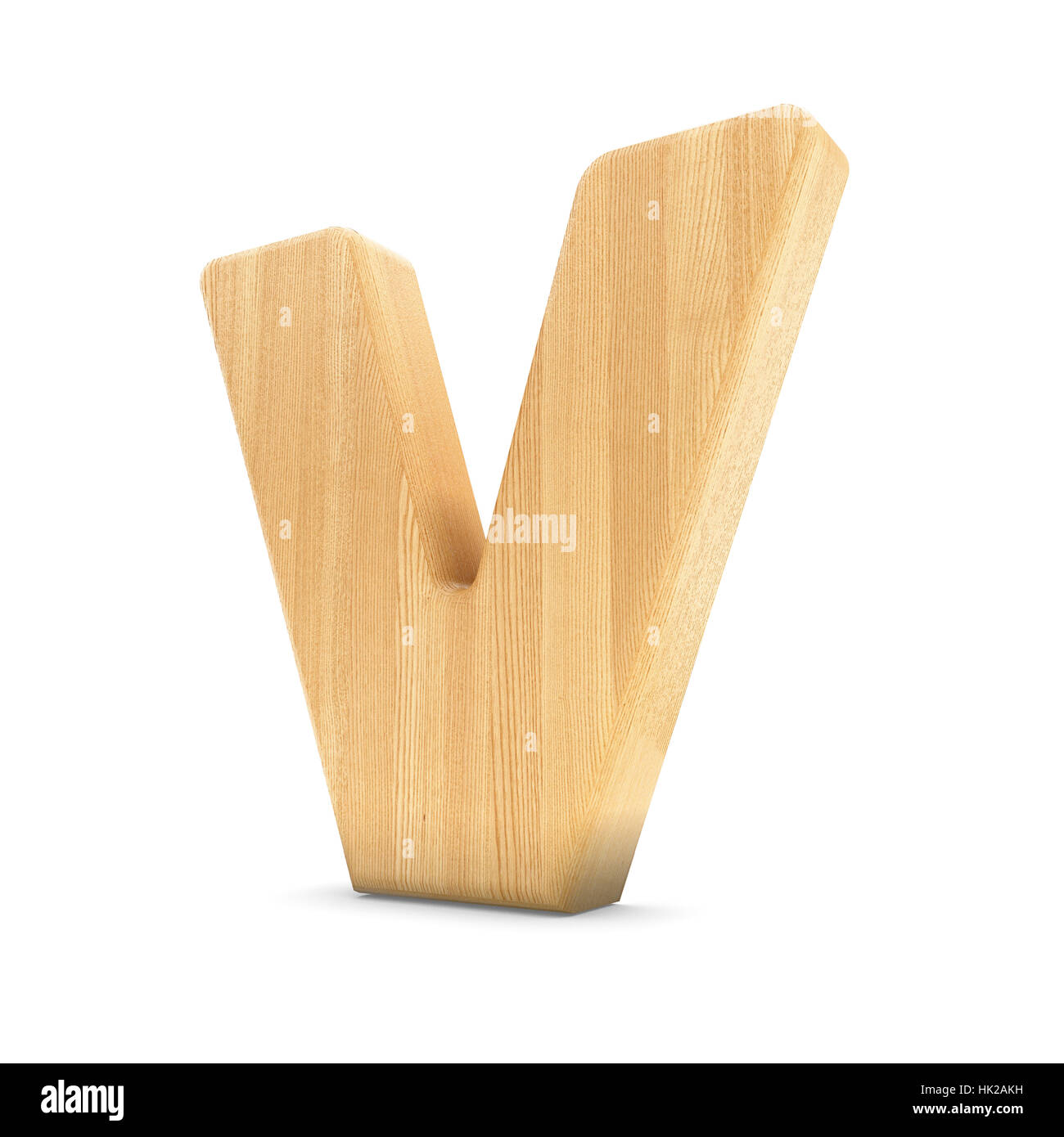 3d wood material V letter isolated white background Stock Photo - Alamy