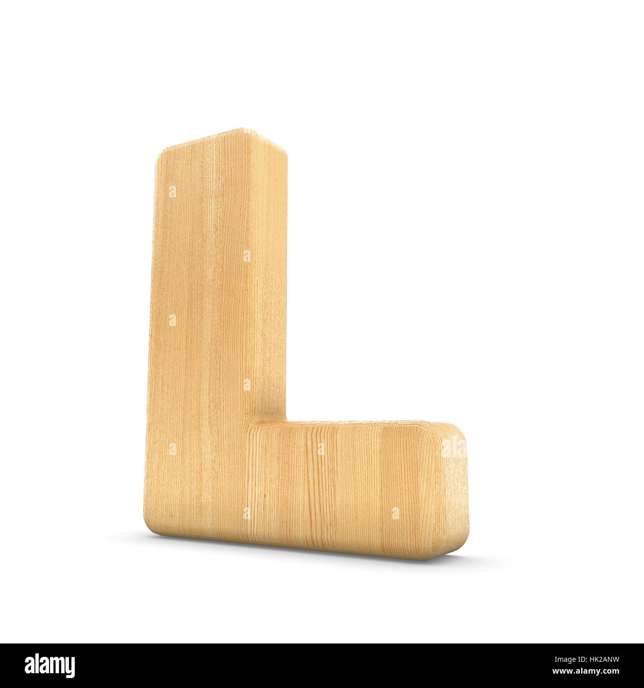 3d wood material L letter isolated white background Stock Photo - Alamy