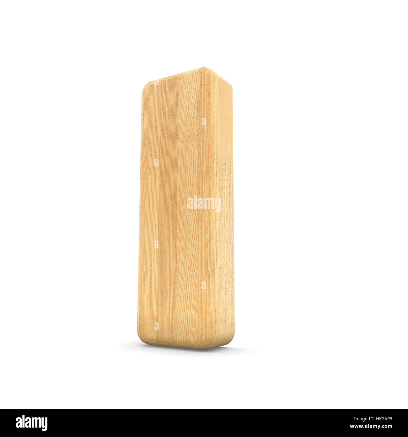 3d wood material I letter isolated white background Stock Photo - Alamy
