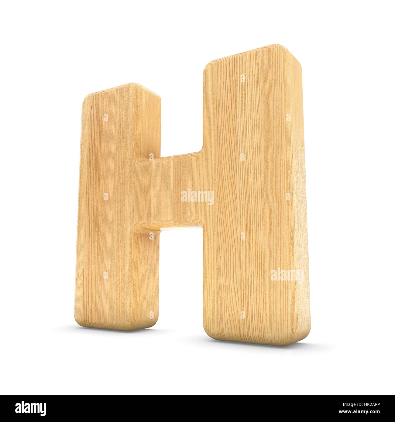 3d wood material H letter isolated white background Stock Photo - Alamy