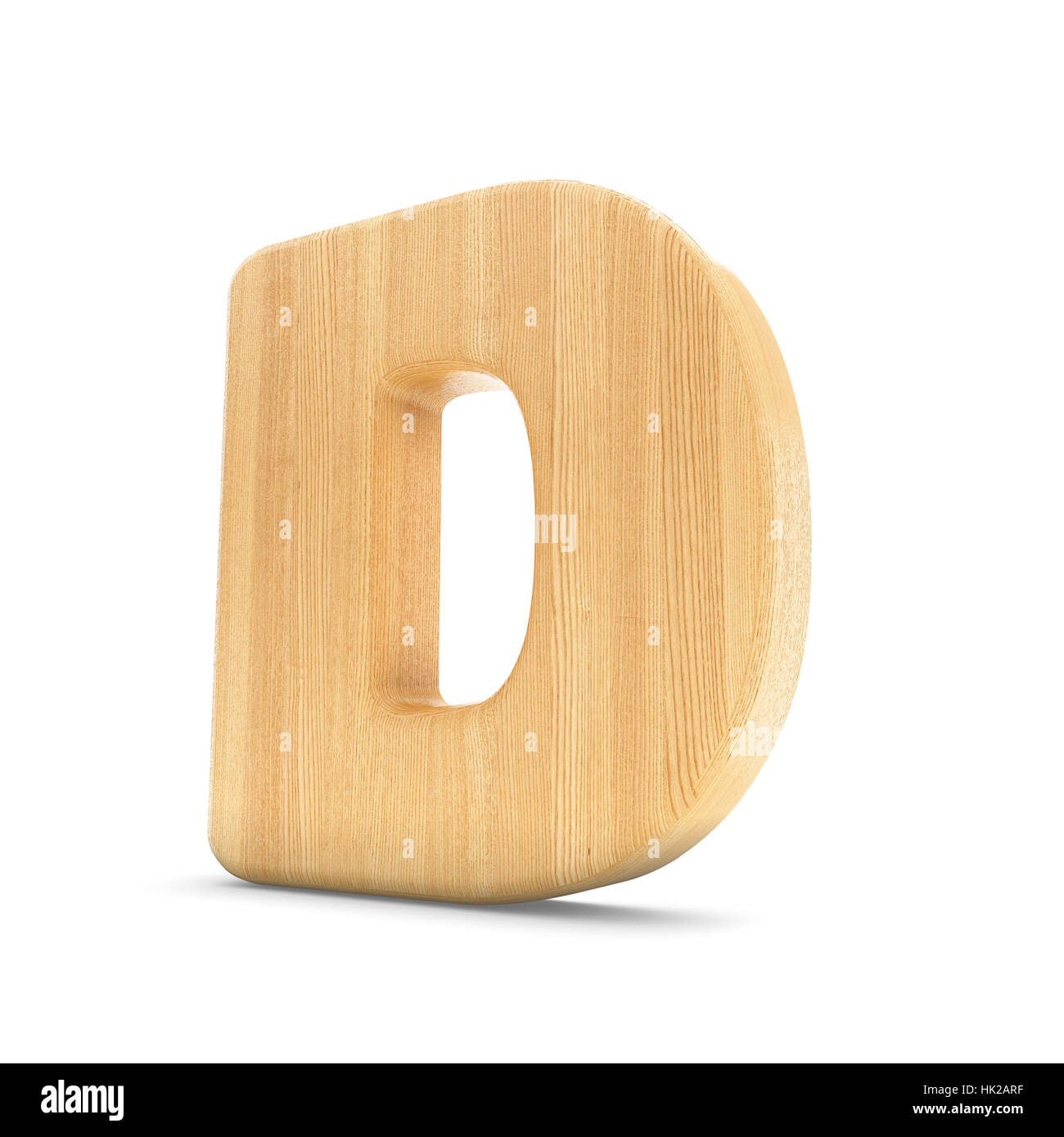 3d wood material D letter isolated white background Stock Photo - Alamy