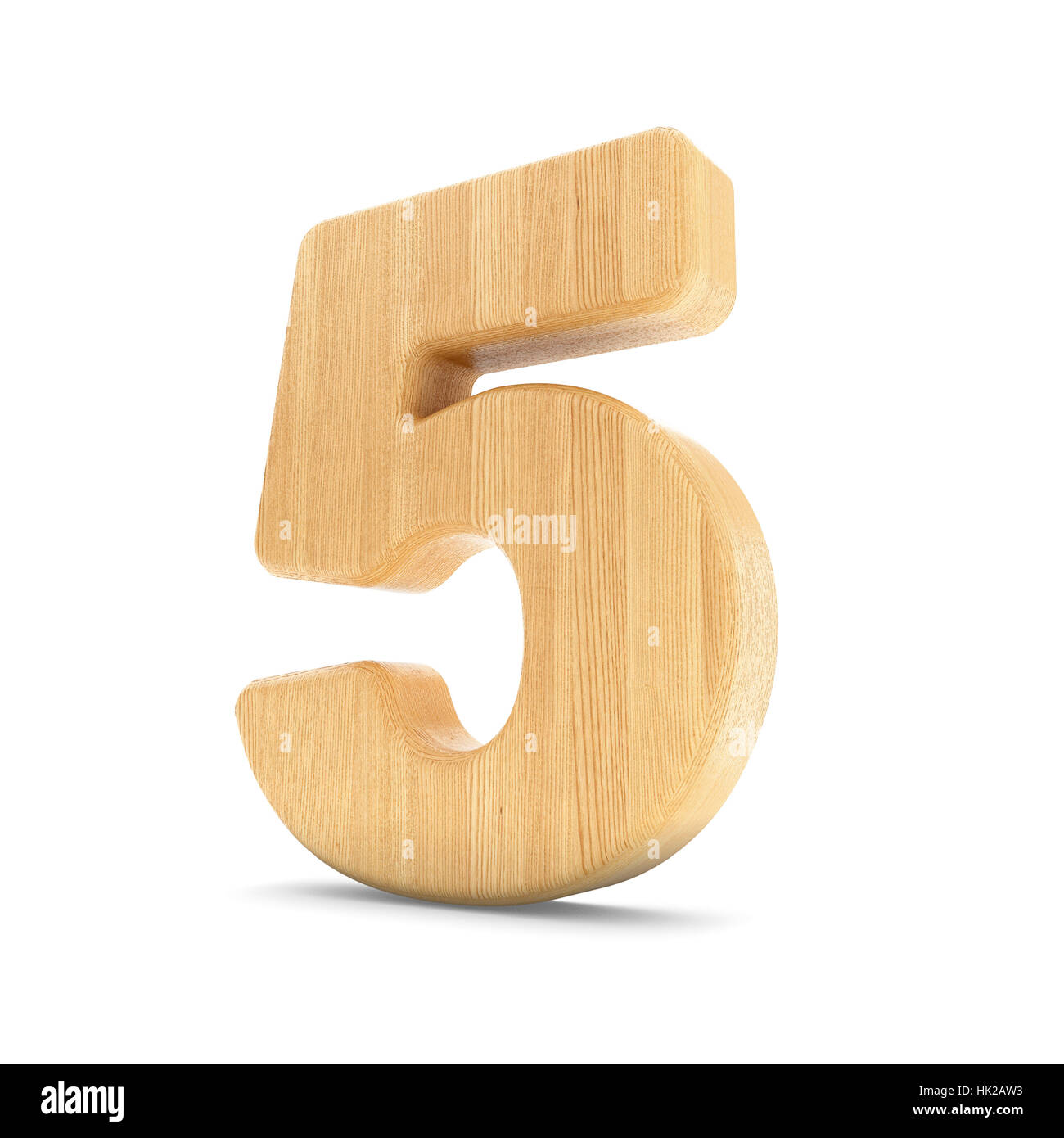 3d wood material number 5 five isolated white background Stock Photo ...