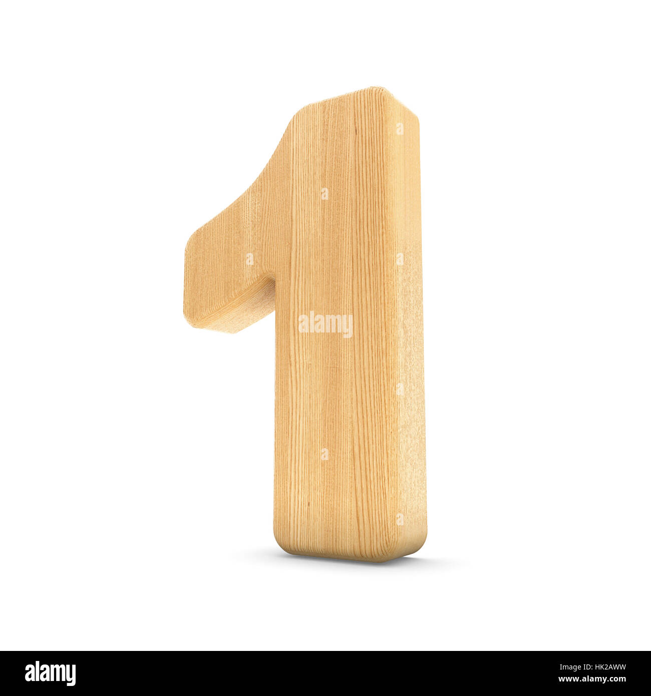 3d wood material number 1 one isolated white background Stock Photo - Alamy