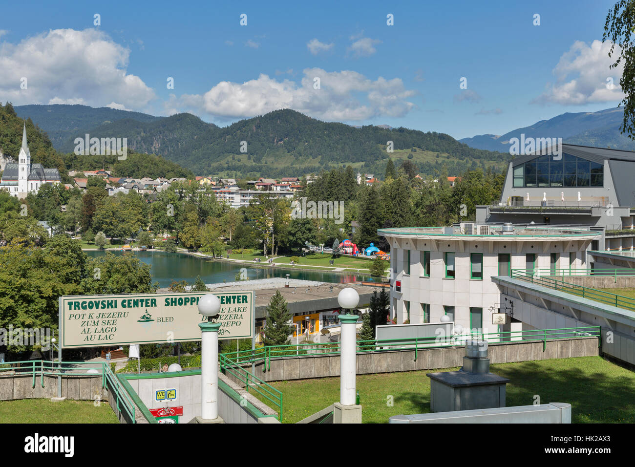 BLED, SLOVENIA - SEPTEMBER 08, 2015: Trgovski Shopping Center in Bled ...