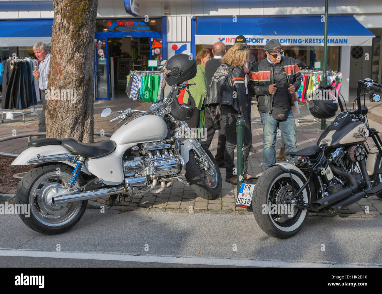 Bikers from all over Europe during annual European Bike Week festival ...