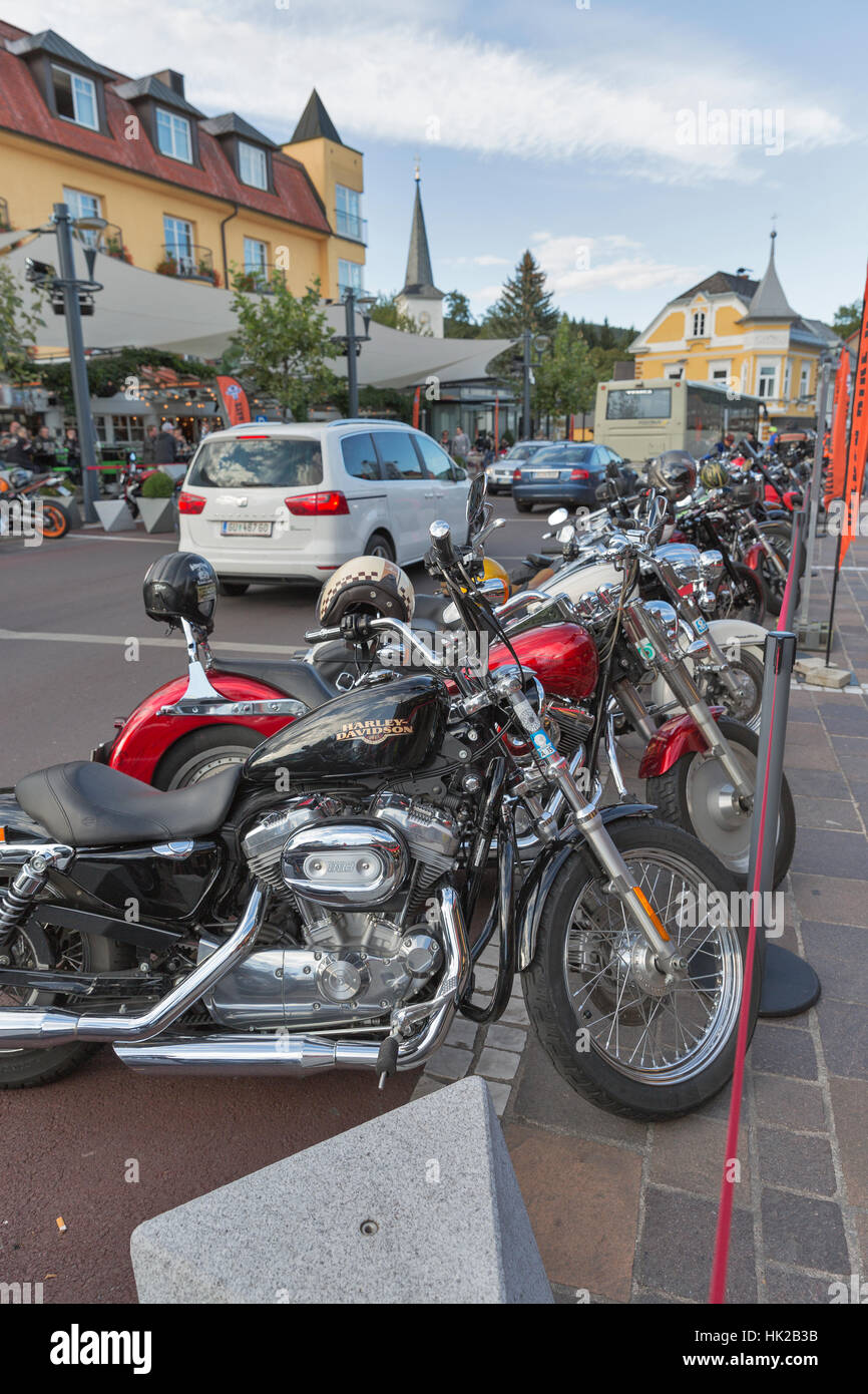 Bikers from all over Europe during annual European Bike Week festival ...