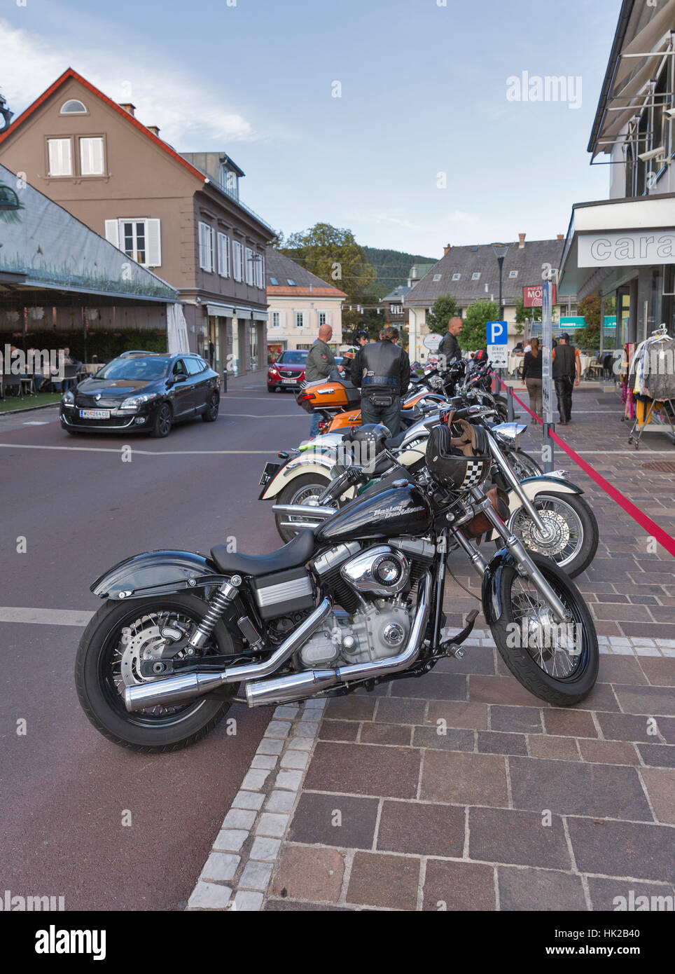 Bikers from all over Europe during annual European Bike Week festival ...