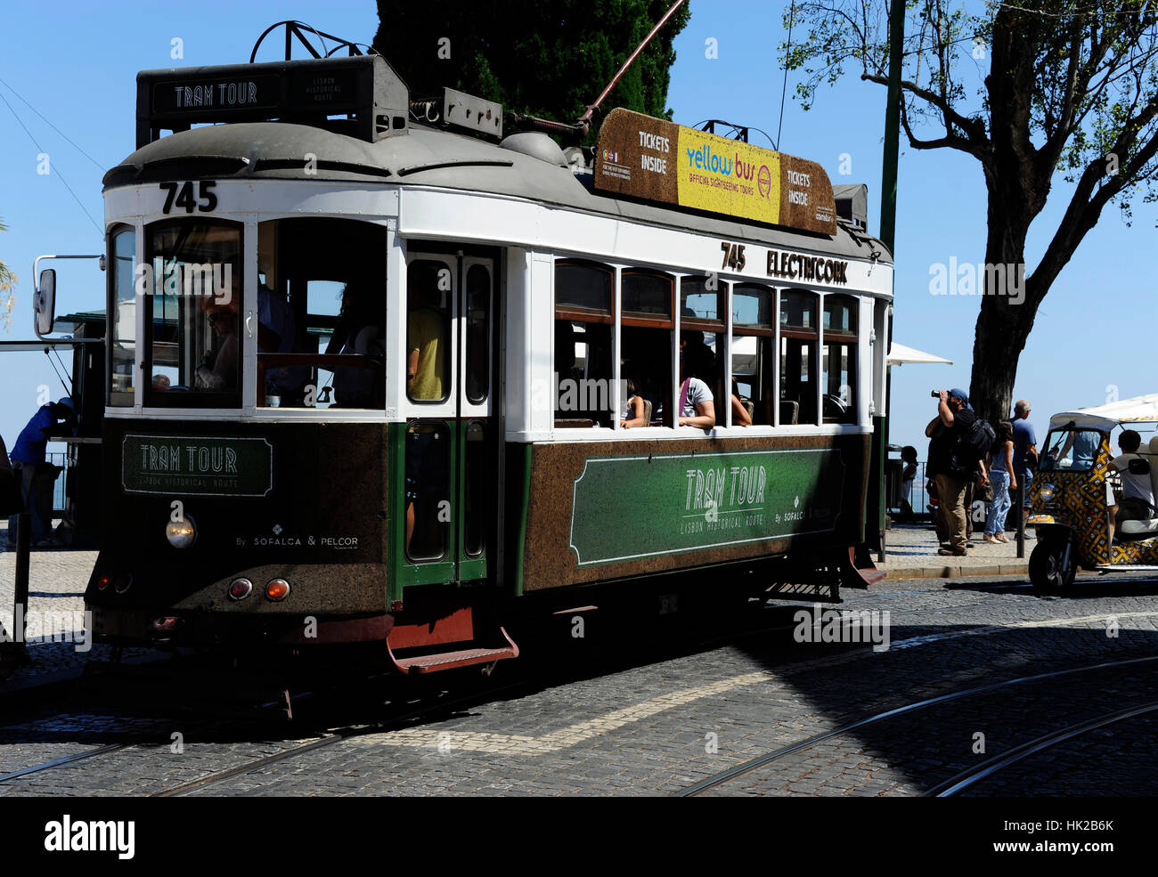 Tramway Electri'cork, Portas do Sol miradouro, Alfama, Lisboa, Lisbon ...
