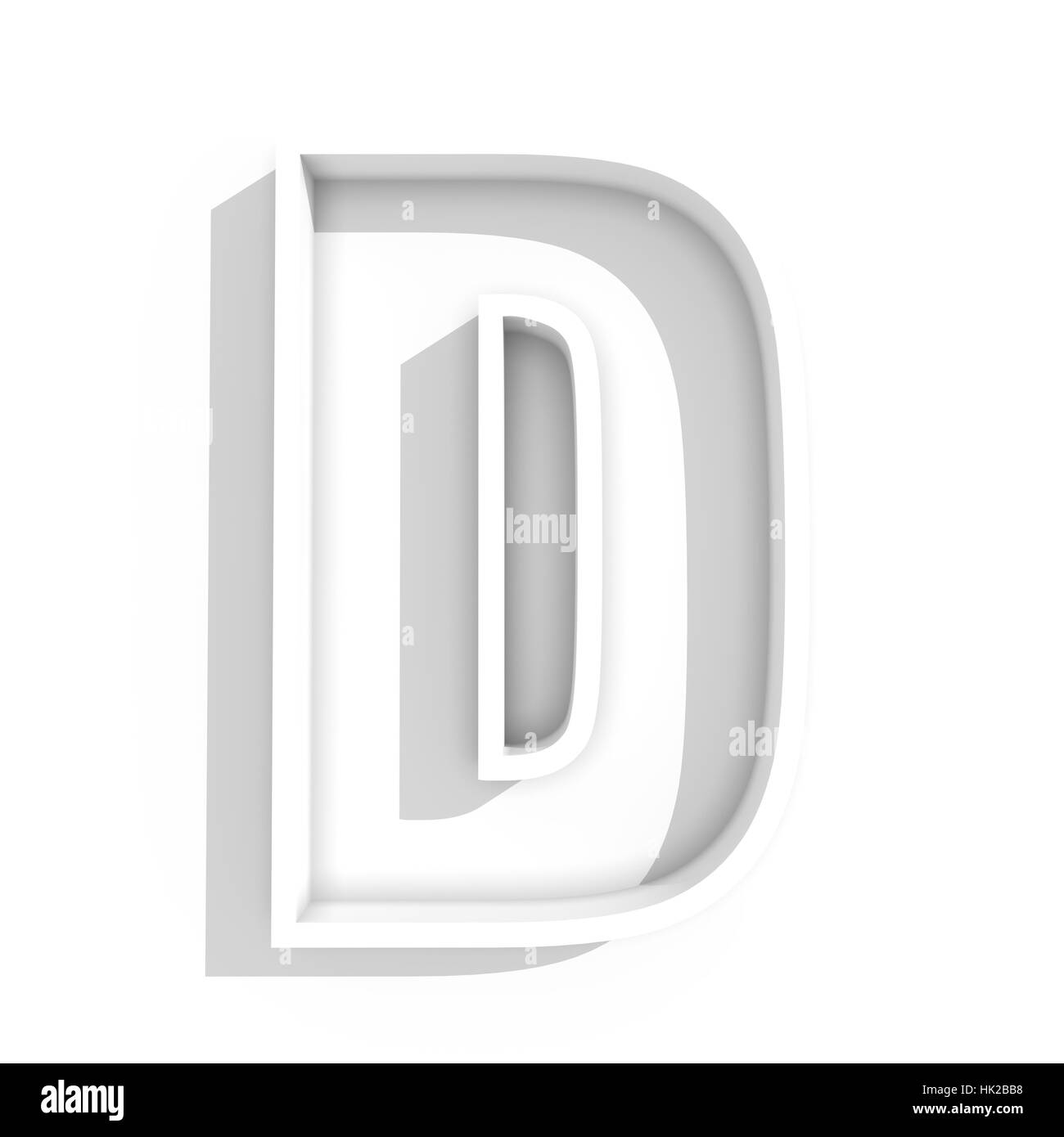3d white isolated letter D in white background with shadow Stock Photo ...