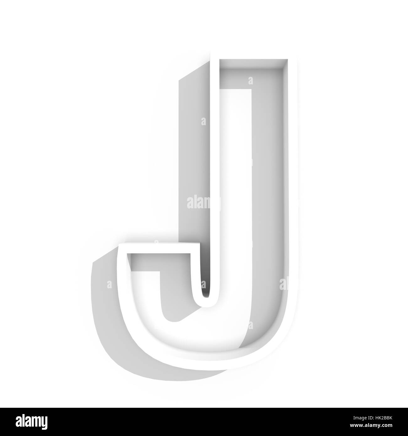 3d white isolated letter J in white background with shadow Stock Photo ...