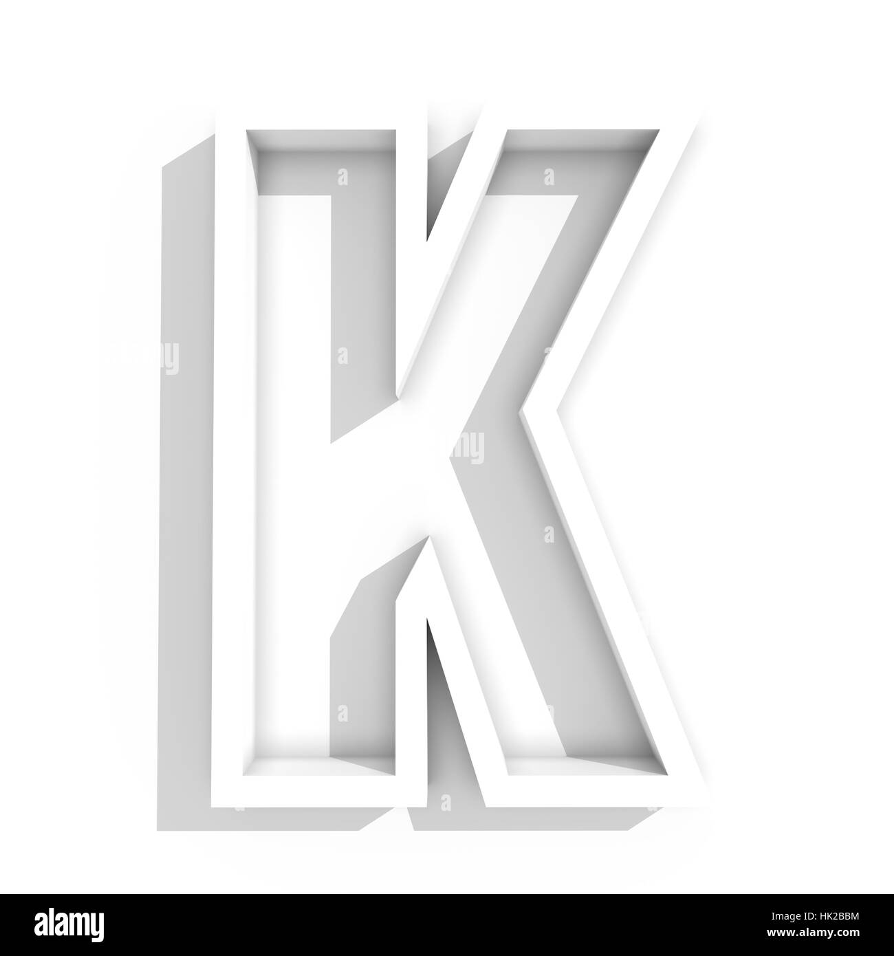 3d white isolated letter K zero in white background with shadow Stock ...