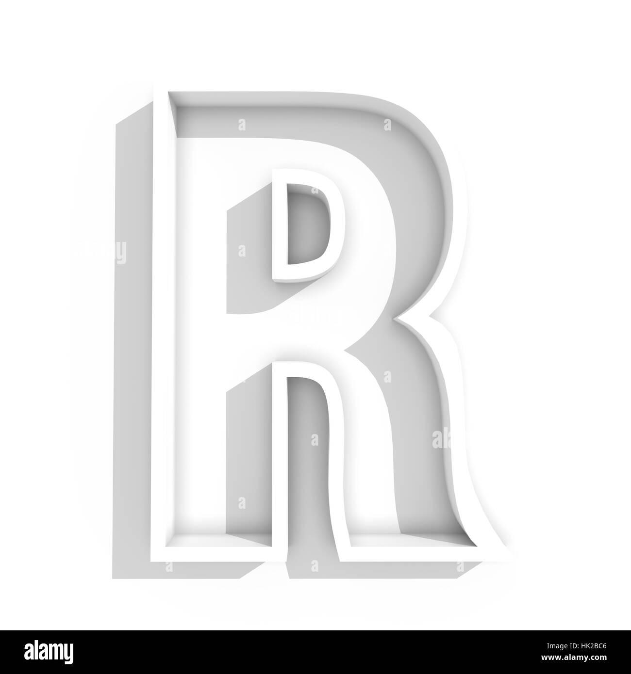 3d white isolated letter R in white background with shadow Stock Photo ...