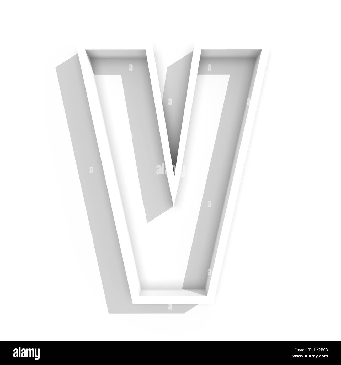 3d white isolated letter V in white background with shadow Stock Photo ...