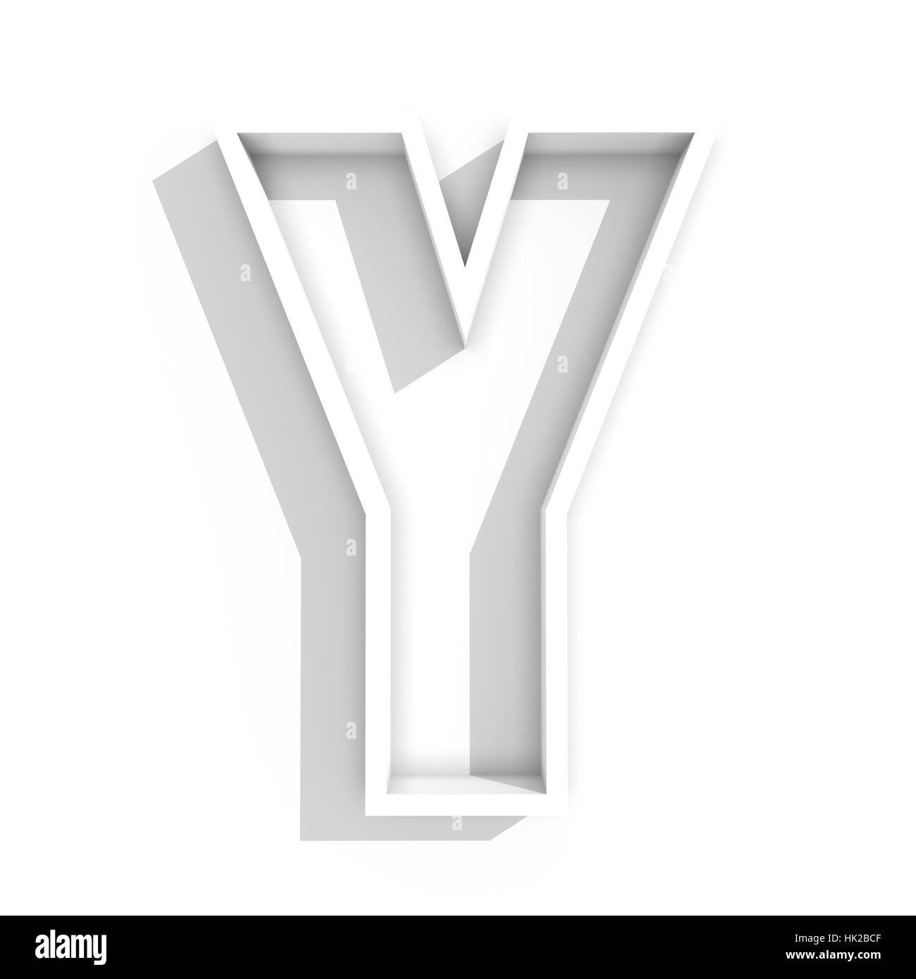 3d white isolated letter Y in white background with shadow Stock Photo ...