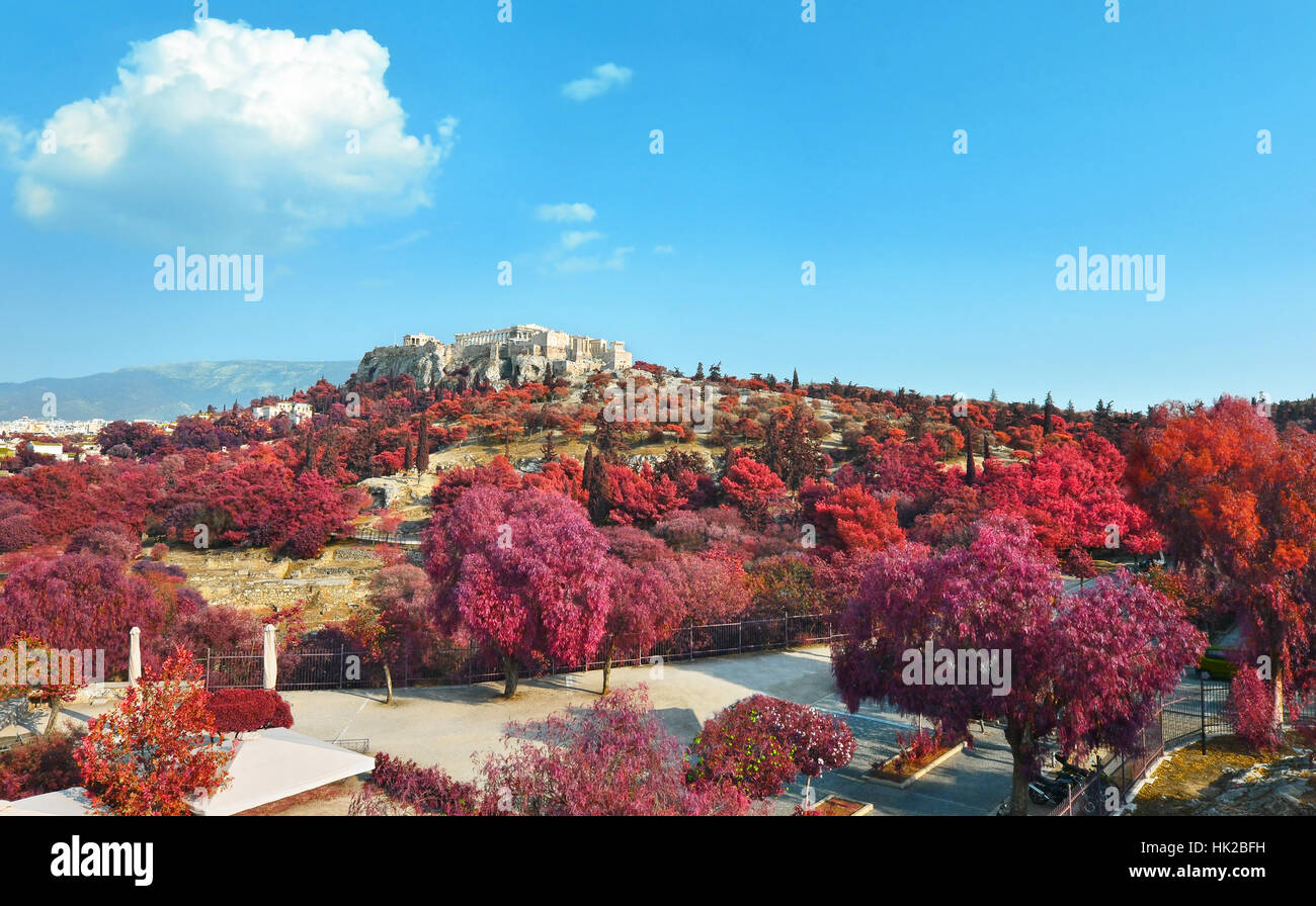 Acropolis view in Athens Greece Stock Photo - Alamy