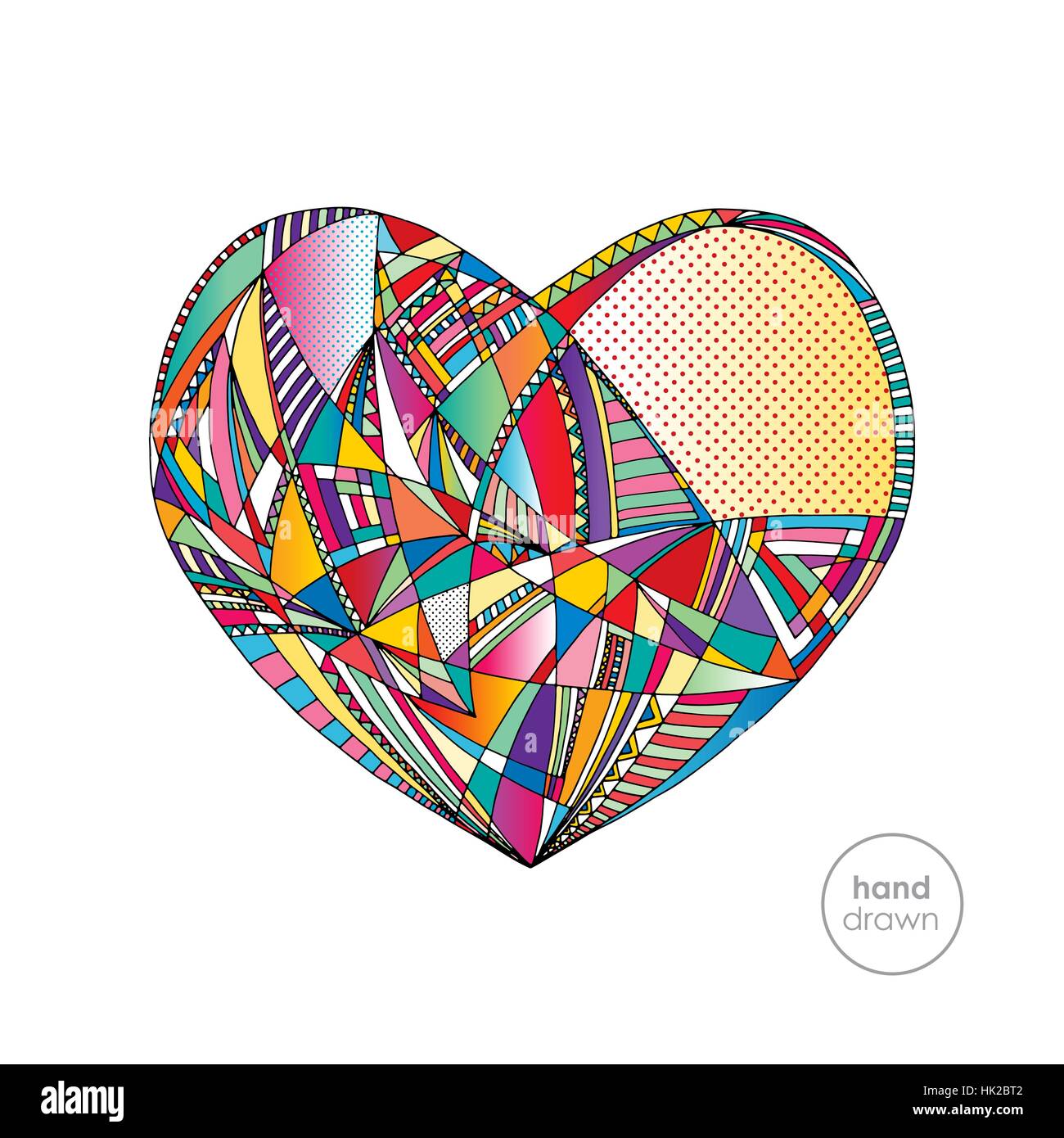 Hearts hand drawn vector background. Abstract stylized love ...