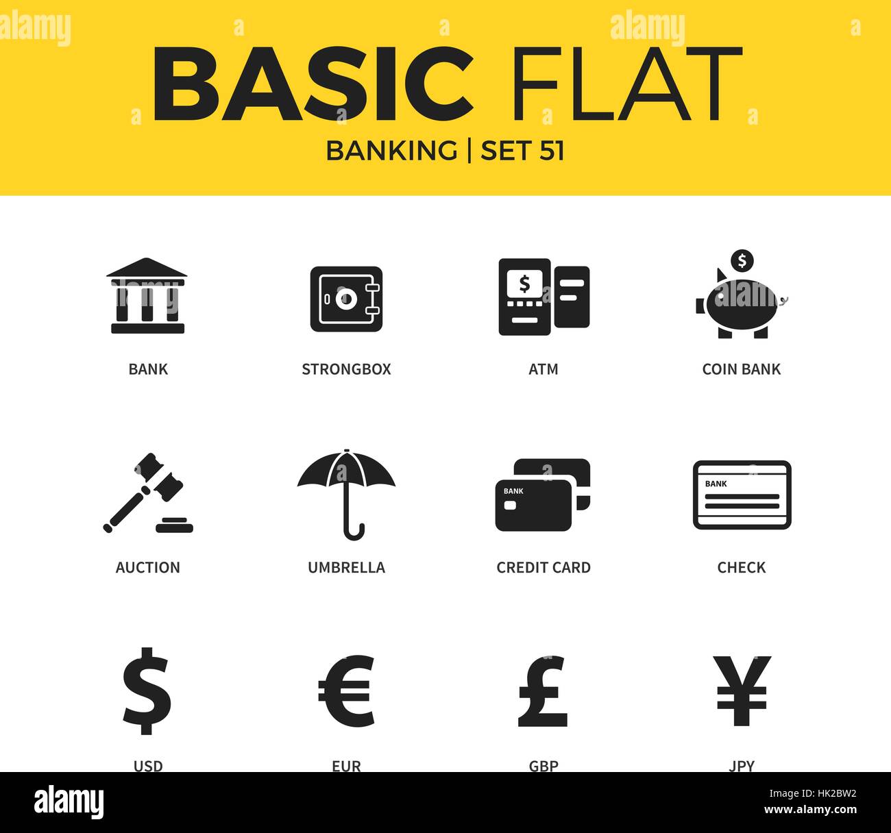 Basic set of Banking icons Stock Vector Image & Art - Alamy