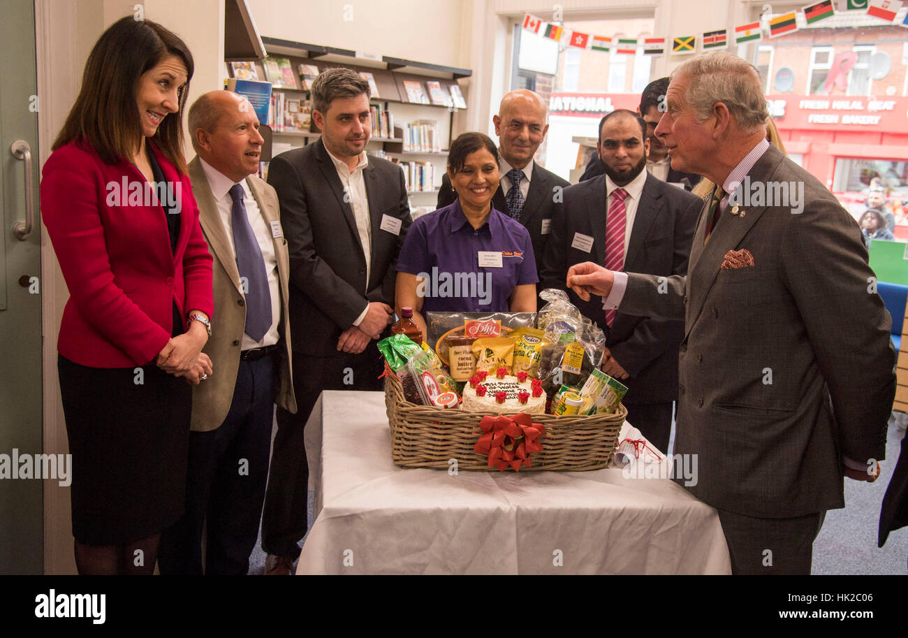 Leicester West MP Liz Kendall (left) encourages the Prince of Wales to ...