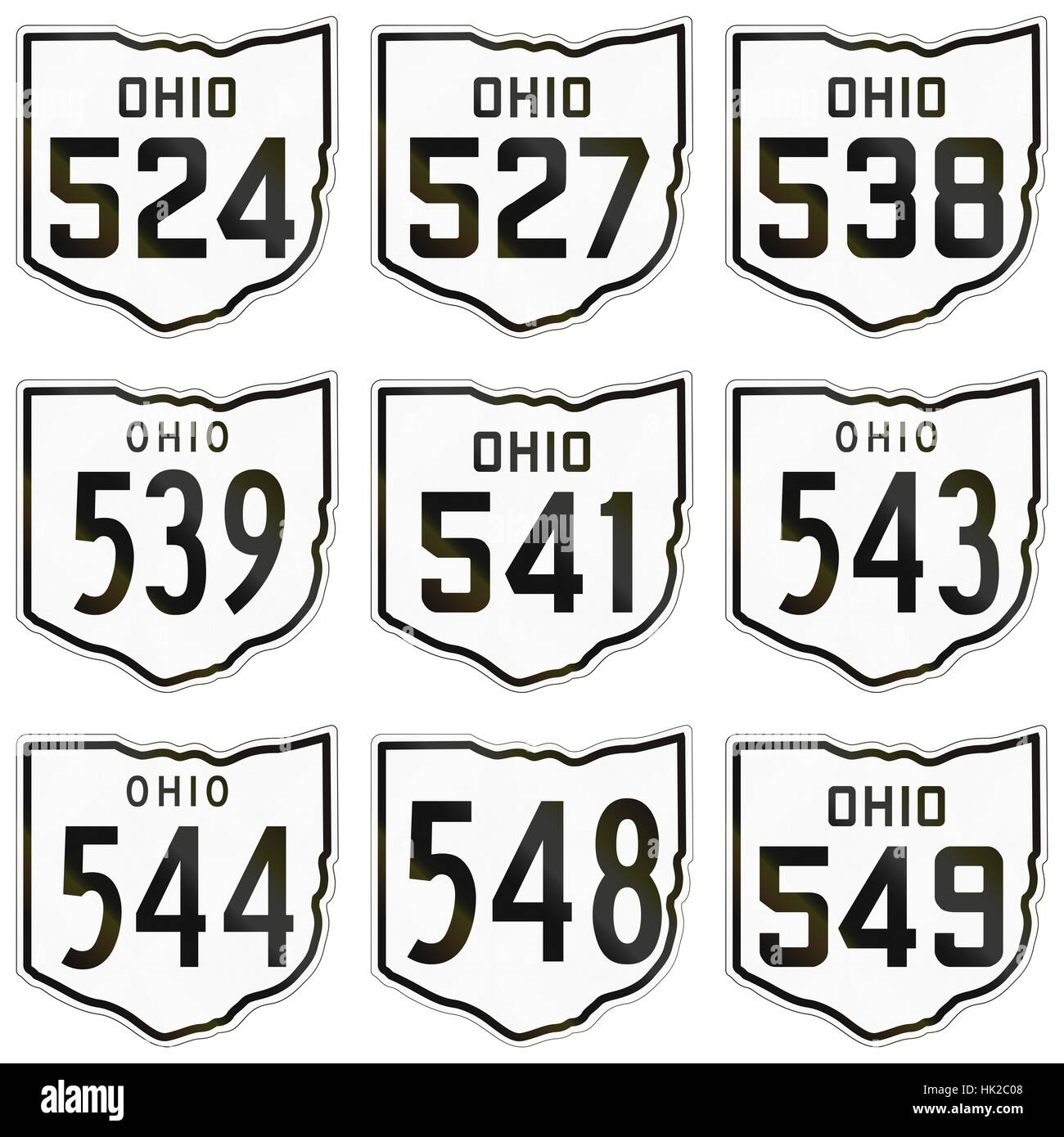 Collection of historic Ohio Route shields used in the United States ...