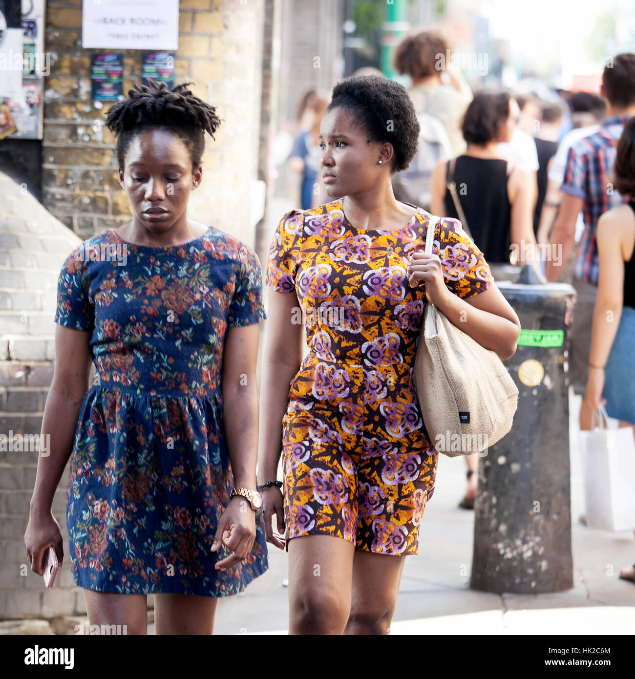 LONDON, UK - August 27, 2016: hipster gilrs dressed in cool Londoner ...