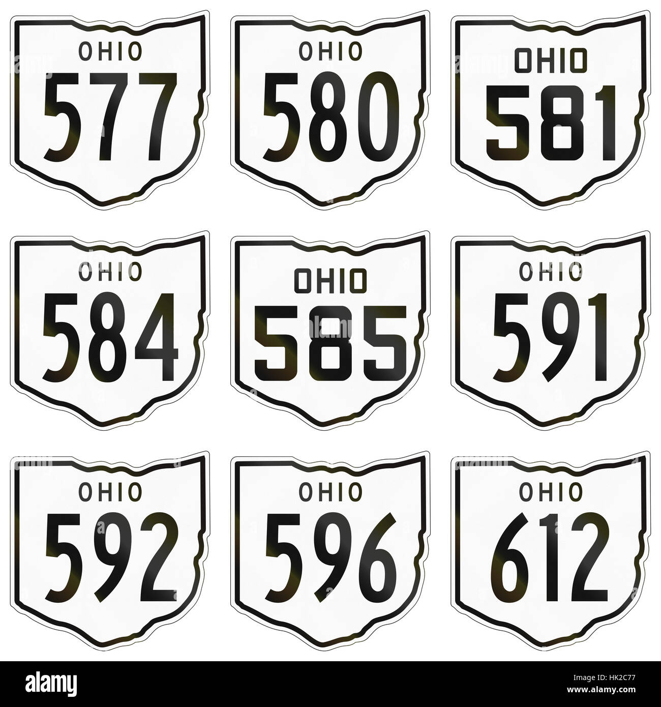 Collection of historic Ohio Route shields used in the United States ...