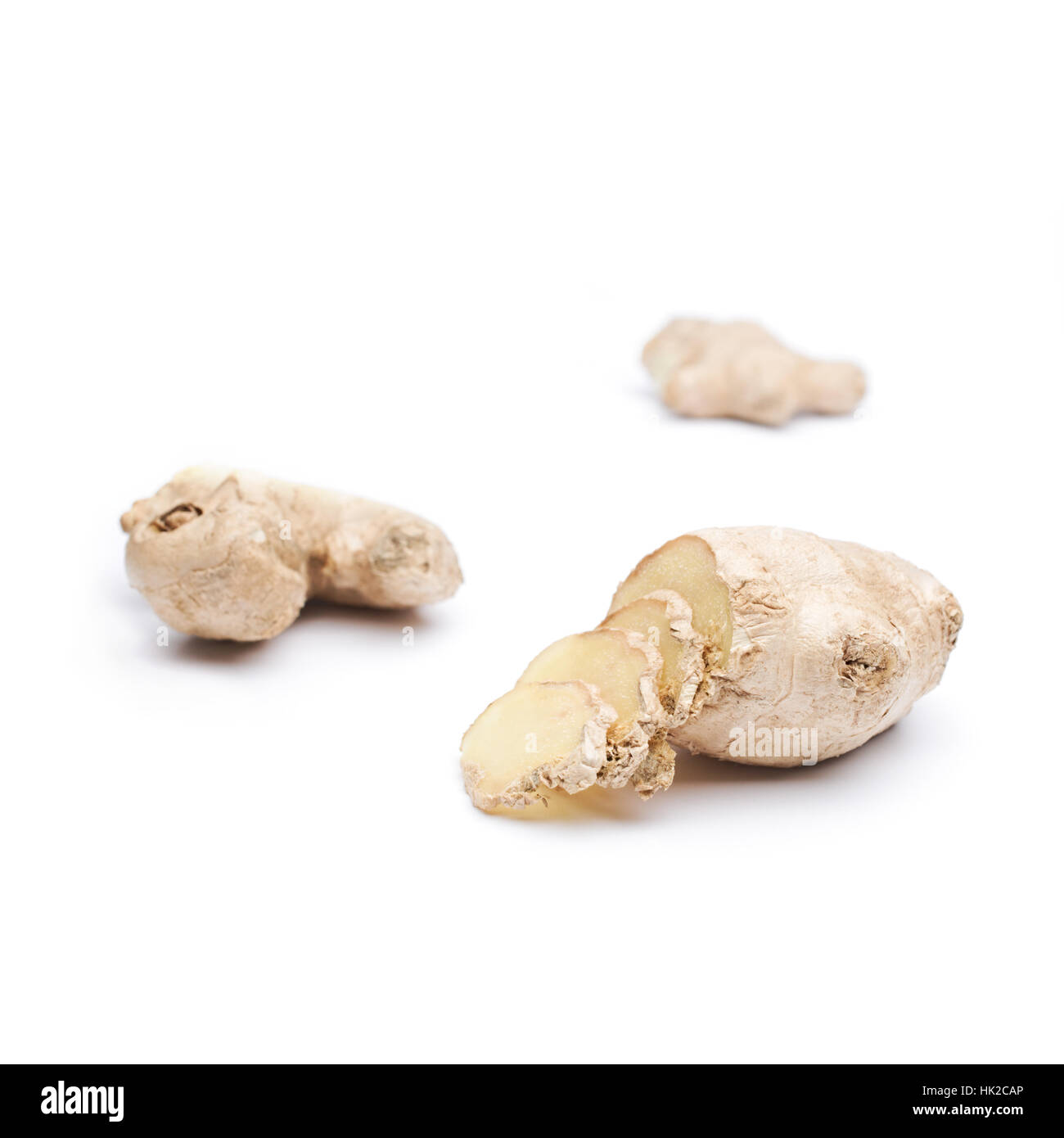 Ginger root spice isolated ingredient against white background ...