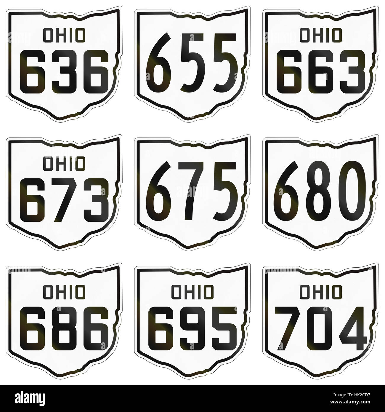 Collection of historic Ohio Route shields used in the United States ...