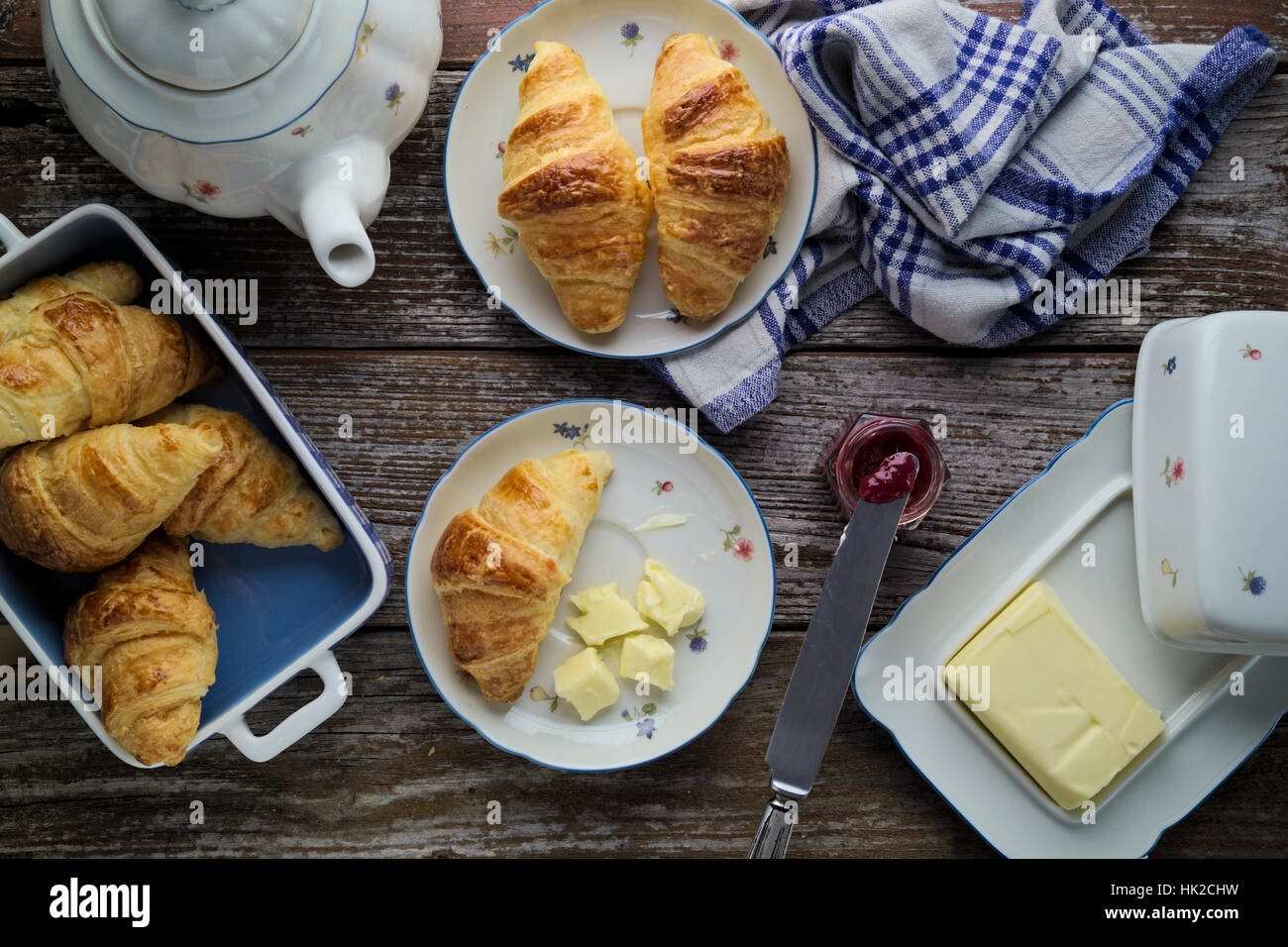 Concept of afternoon snack. Concept of afternoon tea. Home-baked puff ...