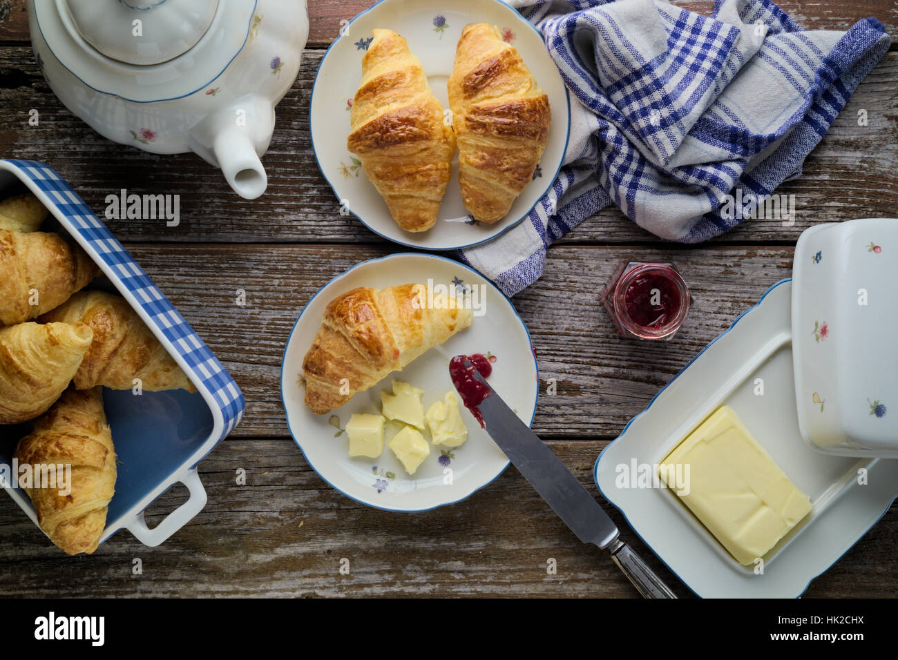 Concept of afternoon snack. Concept of afternoon tea. Home-baked puff ...