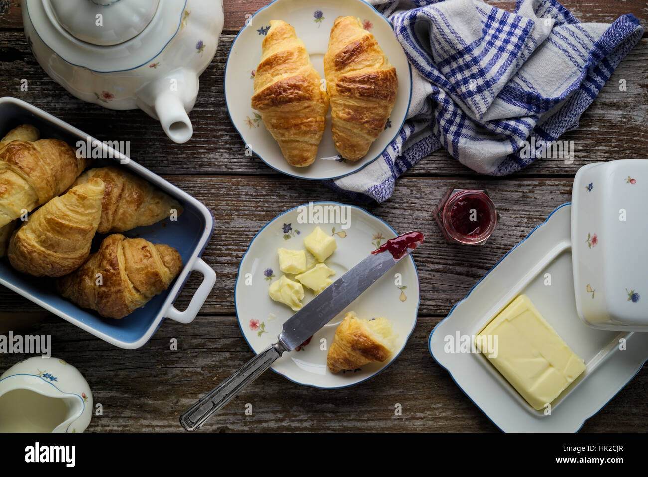 Concept of afternoon snack. Concept of afternoon tea. Home-baked puff ...