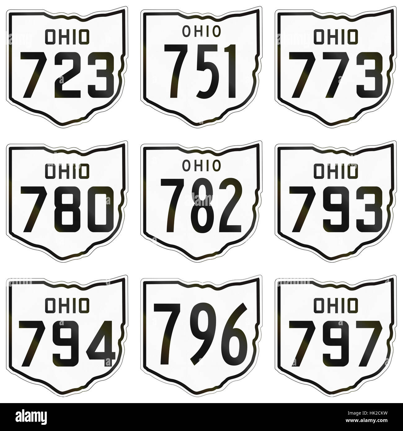 Collection of historic Ohio Route shields used in the United States ...