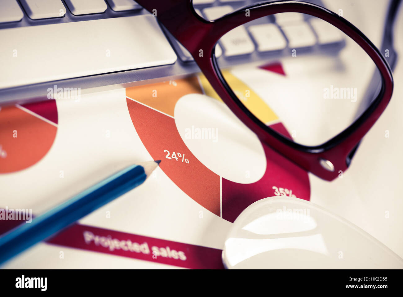 Preparing average sales report Stock Photo - Alamy
