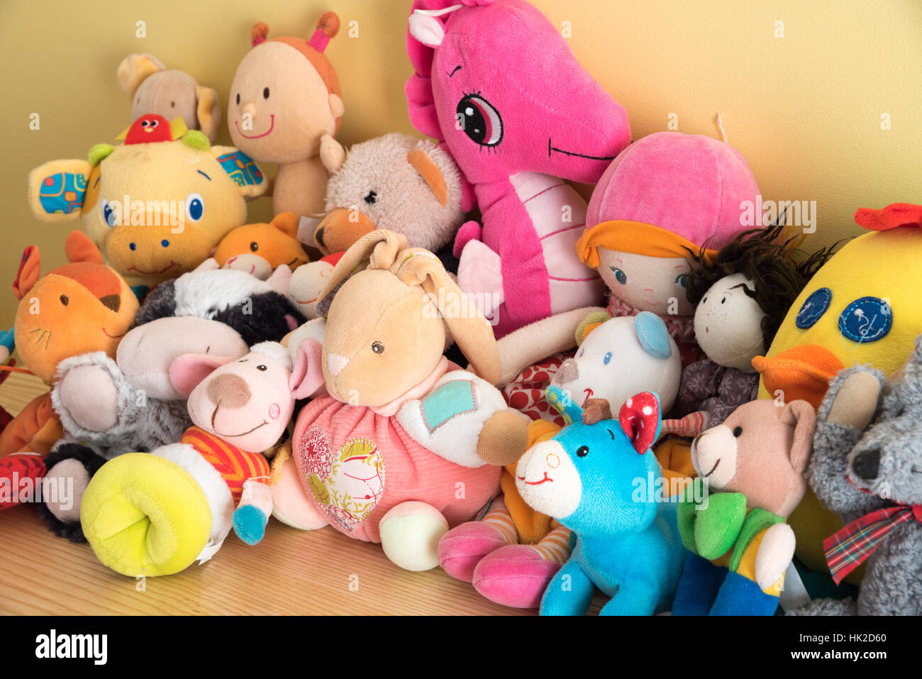 Soft toys in a child's bedroom Stock Photo - Alamy