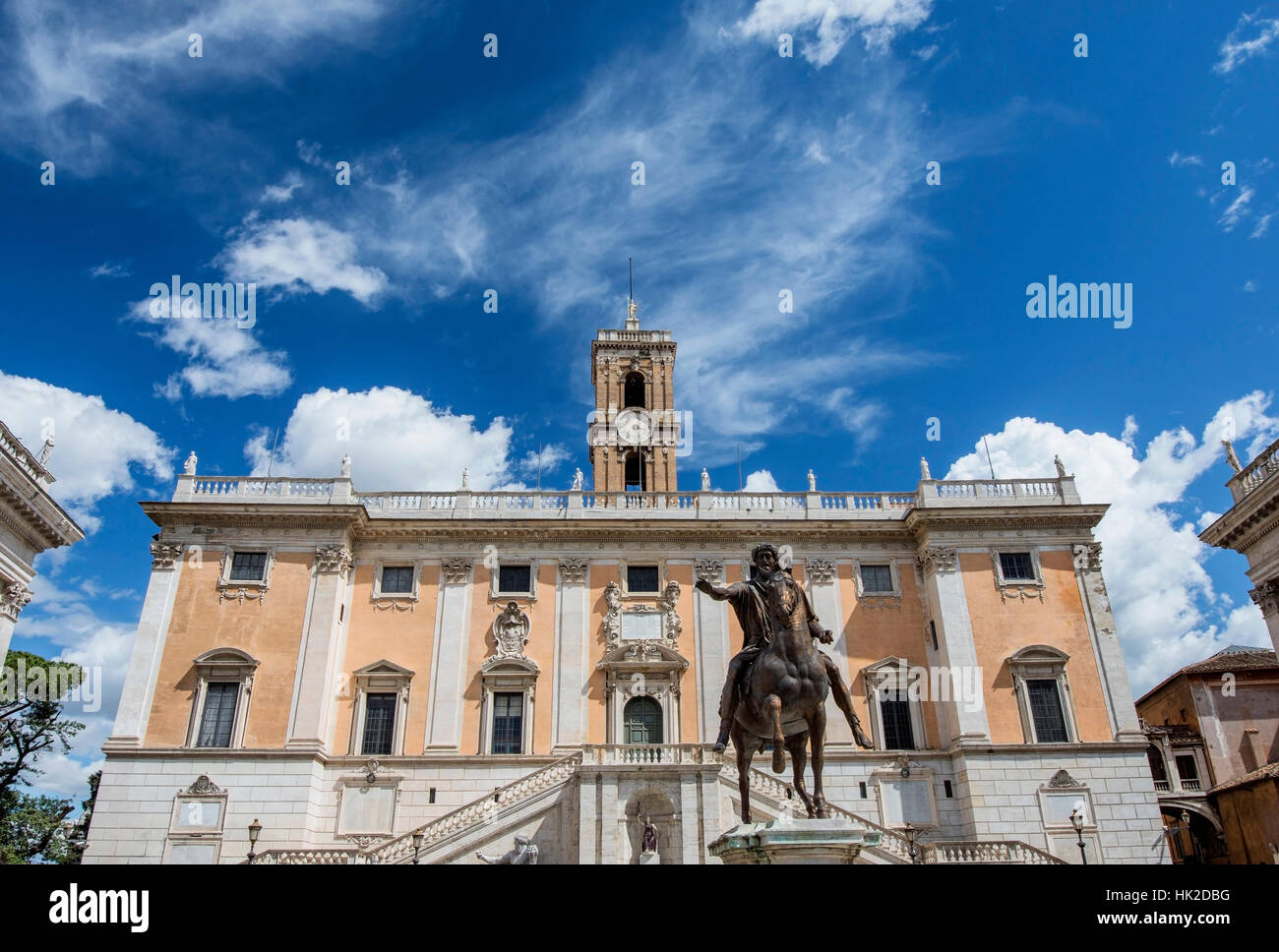 Capitol Hill in Rome with emperor Marcus Aurelius ancient roman ...