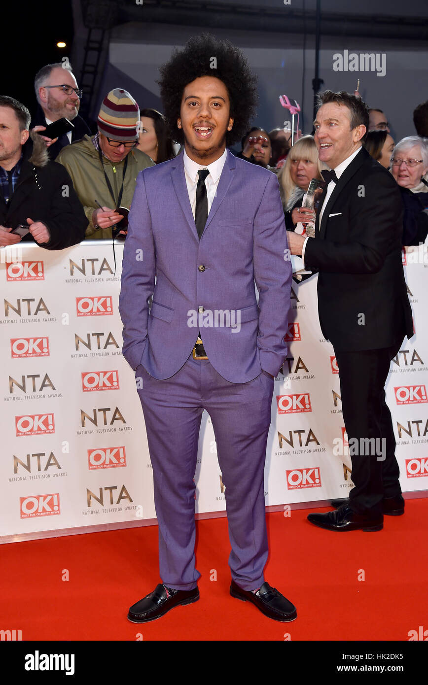 Nathan Bryon attending the National Television Awards 2017 at the O2 ...