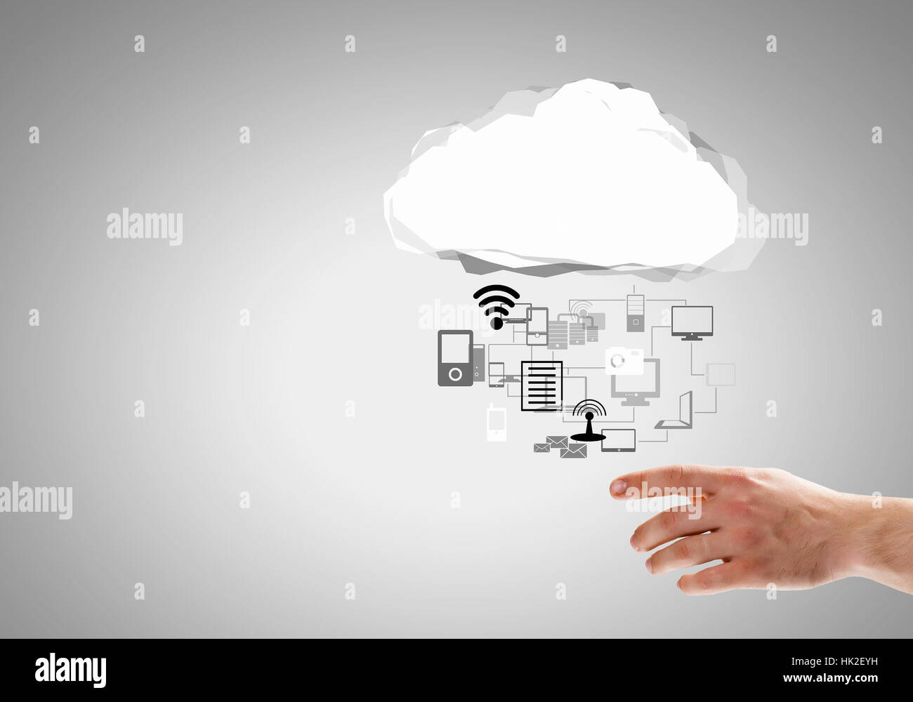 Hand holding icon cloud hi-res stock photography and images - Alamy