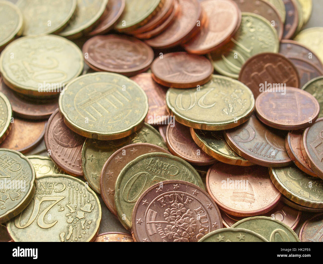 Range of Euro coins useful as a background Stock Photo - Alamy