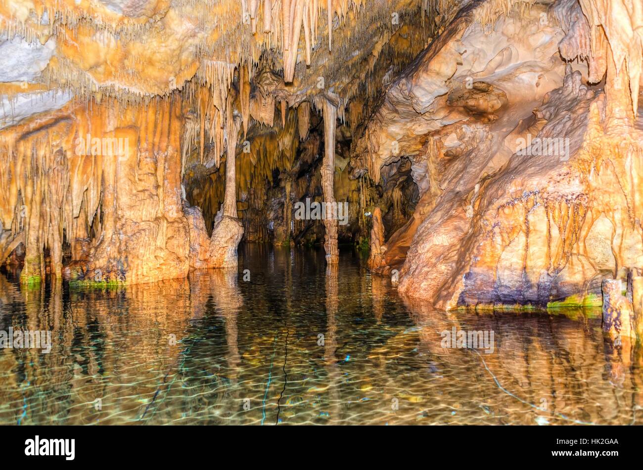 cave, greece, stalactite, old, geologic, nature, corridor, brown ...