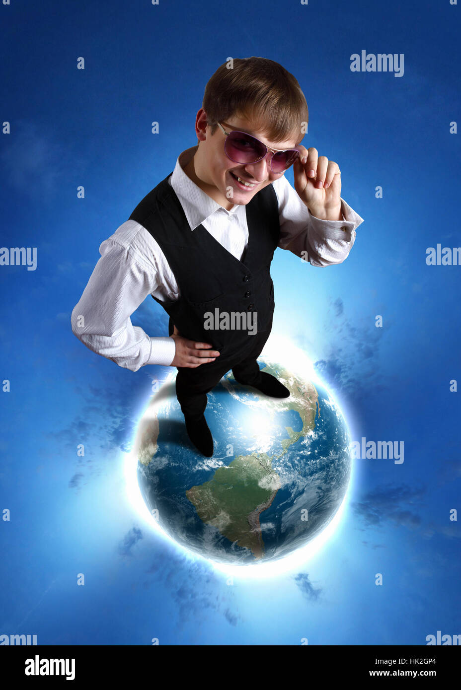 World planet people standing hi-res stock photography and images - Alamy