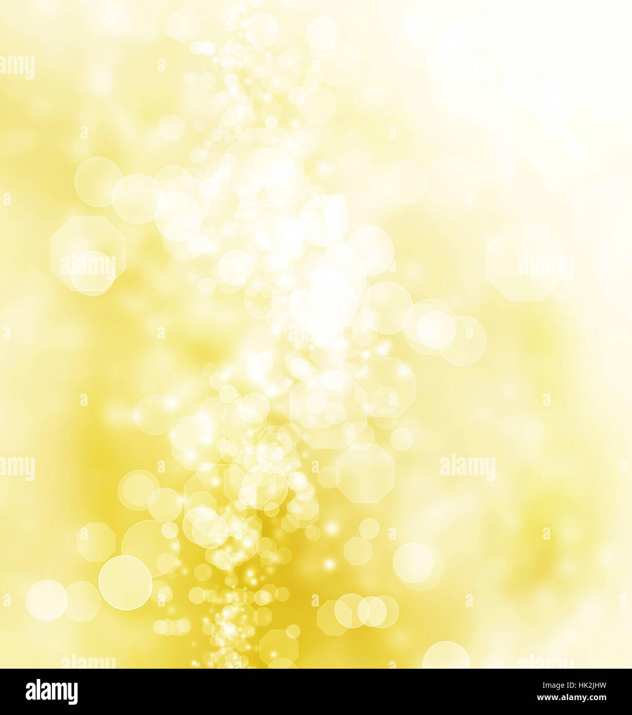 Golden colored abstract octagon shaped bokeh Lights Background Stock ...