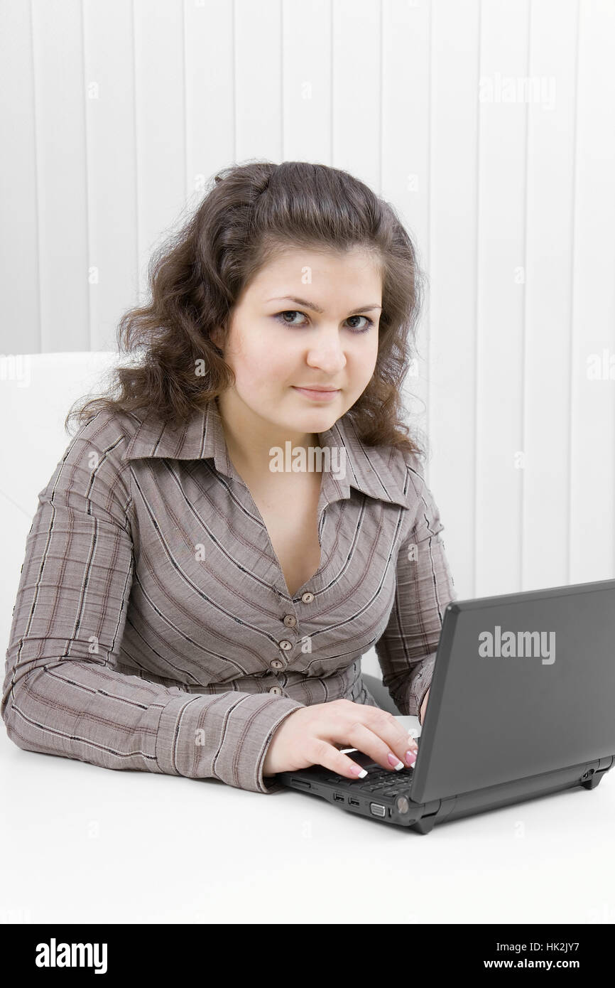 woman, office, laptop, notebook, computers, computer, laugh, laughs ...