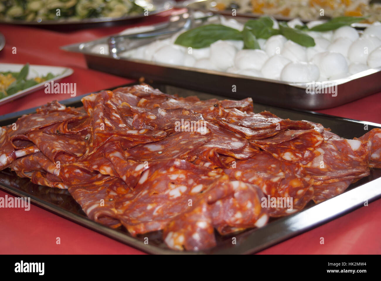 food, aliment, tray, salami, ham, buffet, salad, restaurant, food ...