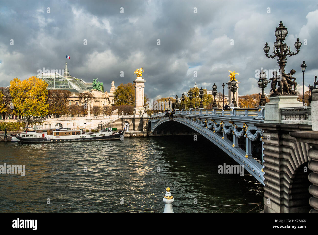 Pont Alexandre III Alexander the third bridge in the city of Paris in ...